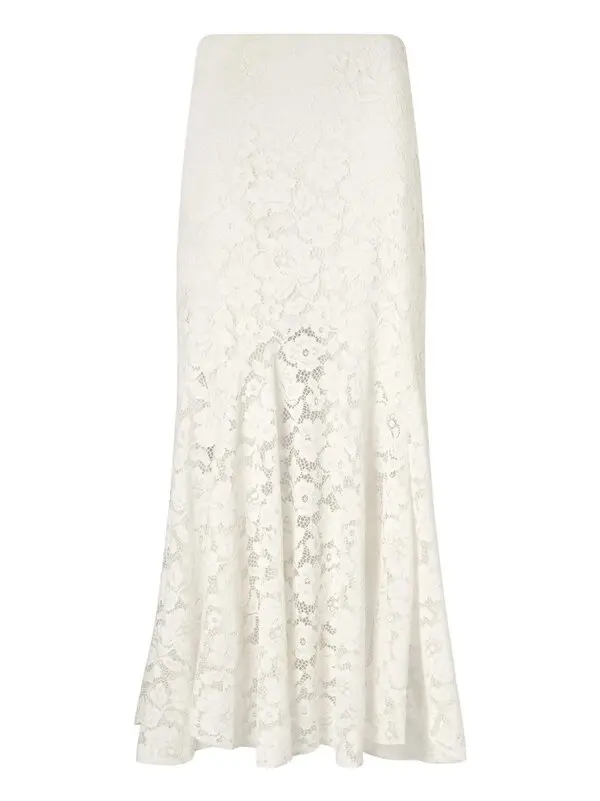 Rixo Jade Lace Pleated Midi Skirt - Neutrals