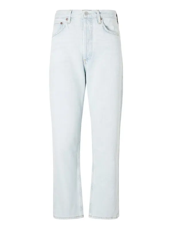 AGOLDE 90's Crop' Mid-rise Straight-leg Organic Jeans - Blue