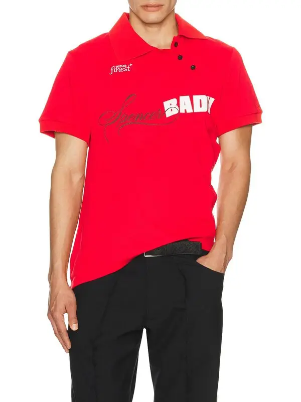 SPENCER BADU Twisted Polo Jersey - Red