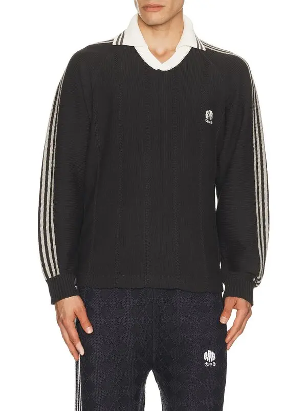 RICE NINE TEN Knitted Goalee Sweater - Sumi Black
