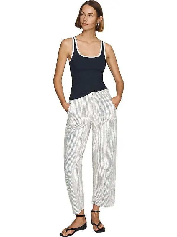 LE JEAN Utility High-rise Barrel Jeans - Summer Stripe