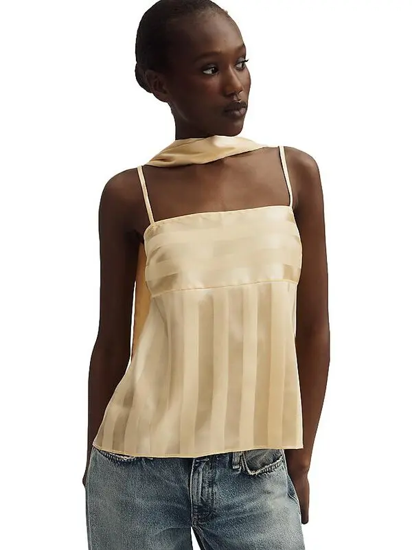 MARE MARE Square-neck Tank With Scarf - Yellow Stripe