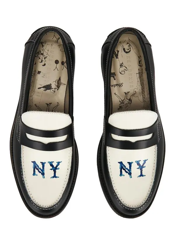 DUKE + DEXTER Wilde Ny Penny Loafer - Black & White