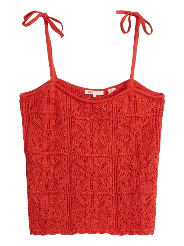 LEVI'S Abbey Tie Shoulder Crochet Tank - Signal Red