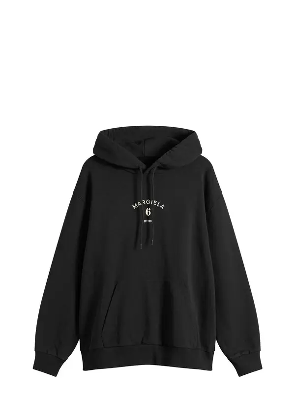 MAISON MARGIELA Printed Cotton Jersey Hoodie - Black