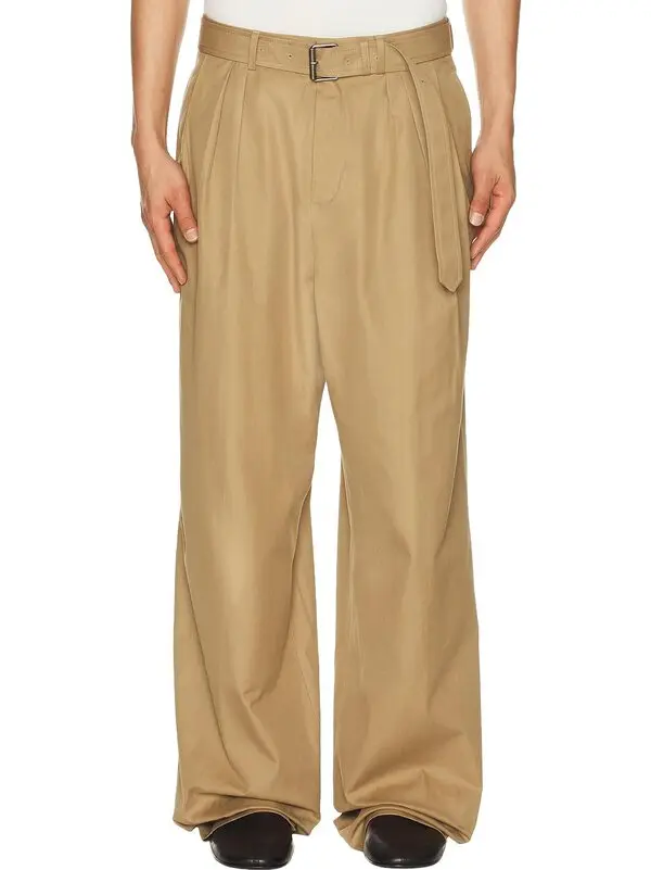 Dries Van Noten Belted Wide-leg Trousers - Camel