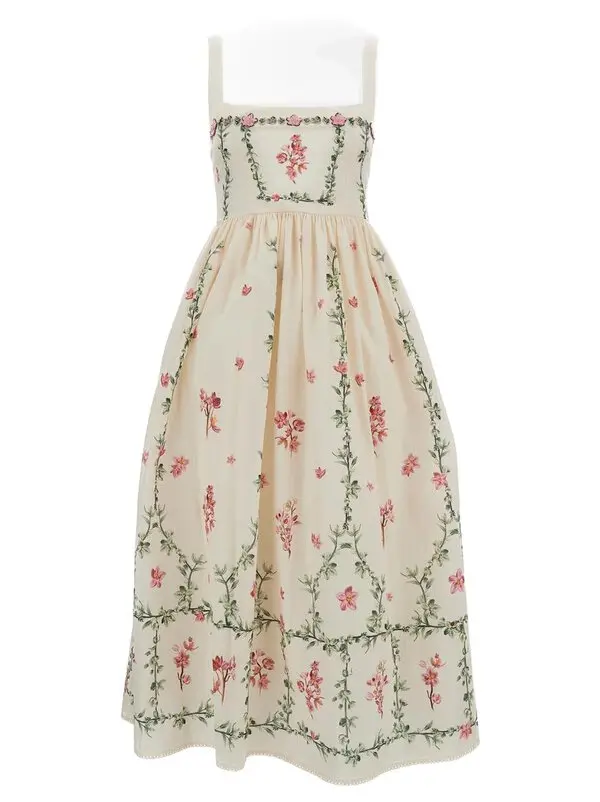 Agua Bendita Barbara Midi Dress - White