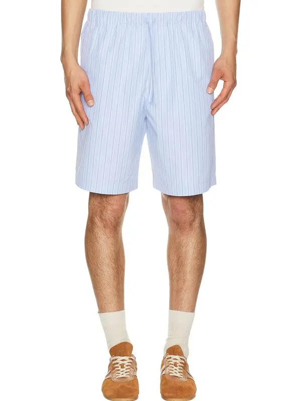 Dries Van Noten Piperi Cotton Poplin Shorts - Light Blue