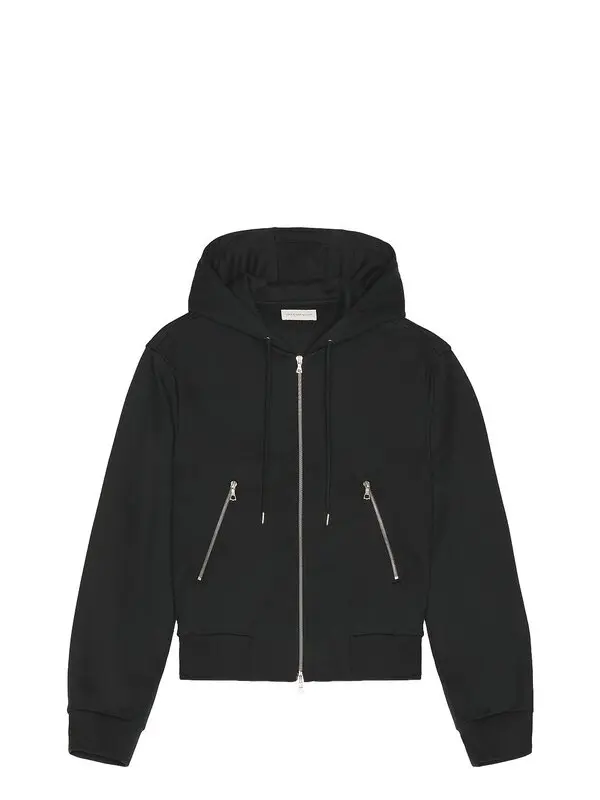 Dries Van Noten Charcoal Cotton Zip-up Hoodie - Anthracite