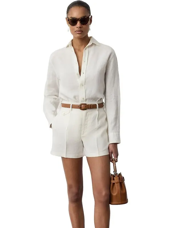 Ralph Lauren Denise Linen High Rise Short - Cream