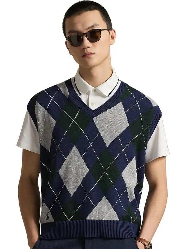 Ralph Lauren Big Fit Performance Argyle Sweater Vest - Argyle Multi