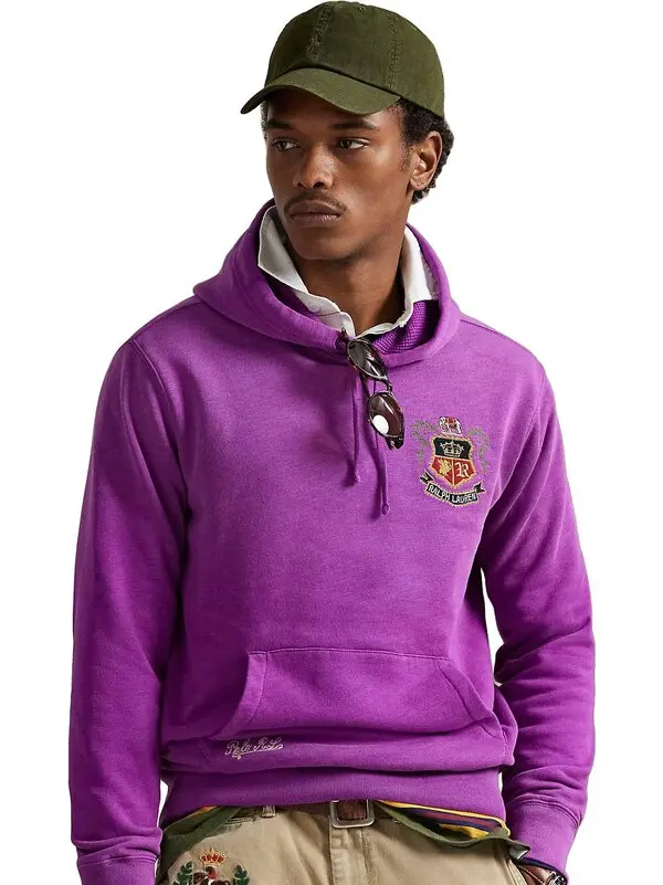 Ralph Lauren Fit Embroidered Fleece Hoodie - Paloma Purple