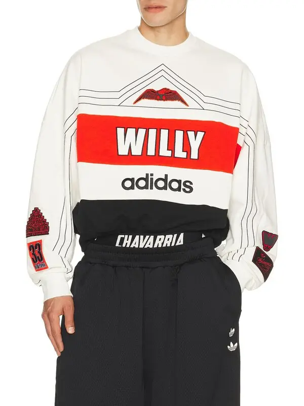 ADIDAS ORIGINALS Crewneck Sweatshirt With Graphic Detailing - Off White