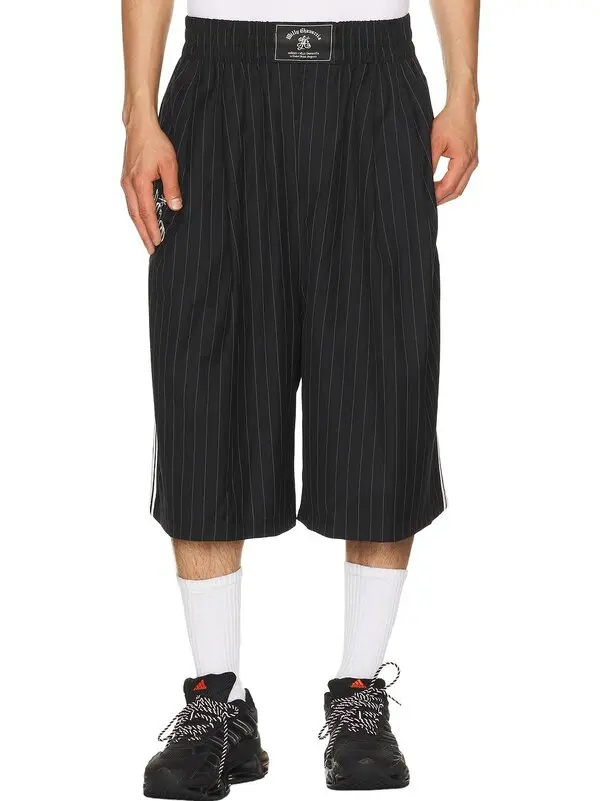 ADIDAS ORIGINALS X Willy Chavarria Pinstripe Shorts - Black