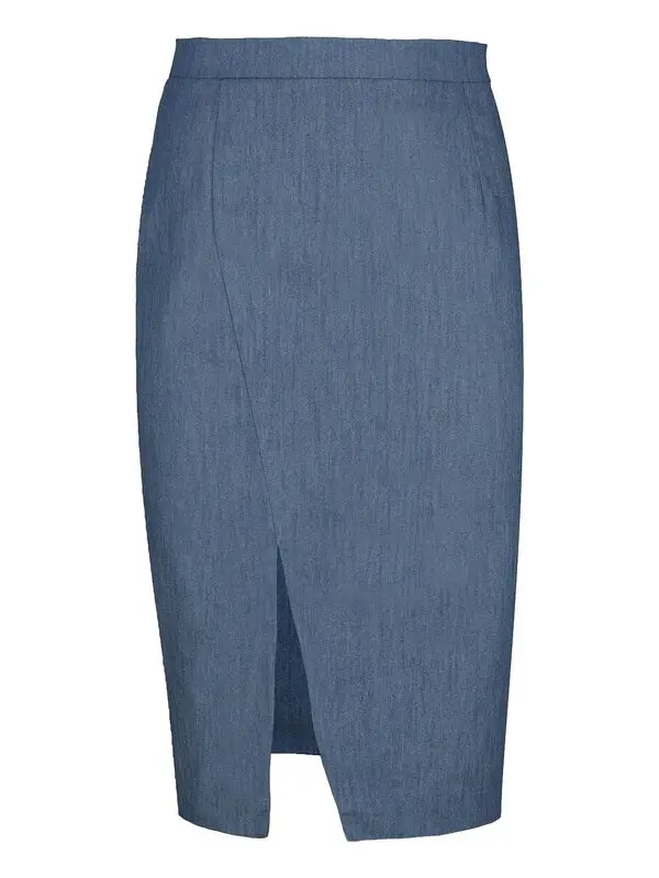 CONQUISTA Denim Style Pencil Skirt - Blue