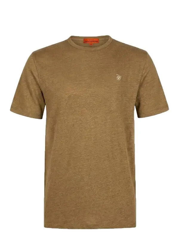 MAISON TANGERINE Neutrals Linen T-shirt Olive Green For - Brown