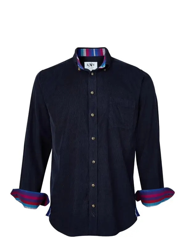 KOY CLOTHING Dark Navy Cord Shirt - Blue