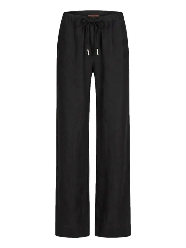 MAISON TANGERINE Linen Wide Leg Trousers - Black