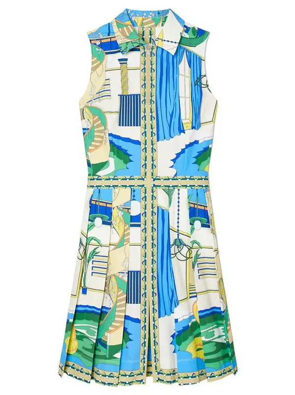 Tory Burch Printed Golf Dress - The Pool Blue