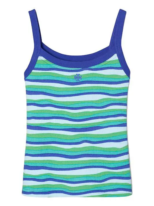 Tory Burch Striped Cotton Tank - Blue Stripe