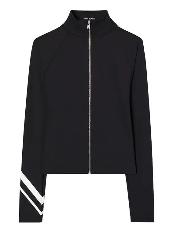 Tory Burch Chevron Full-zip Jacket - Black