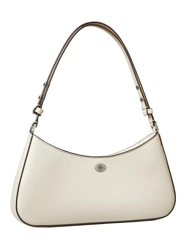 Tory Burch Robinson Zip Top Shoulder Bag - Light Cream