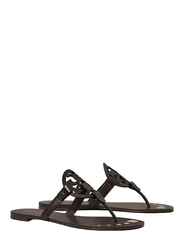 Tory Burch Miller Patent Leather Sandals - Cocoa