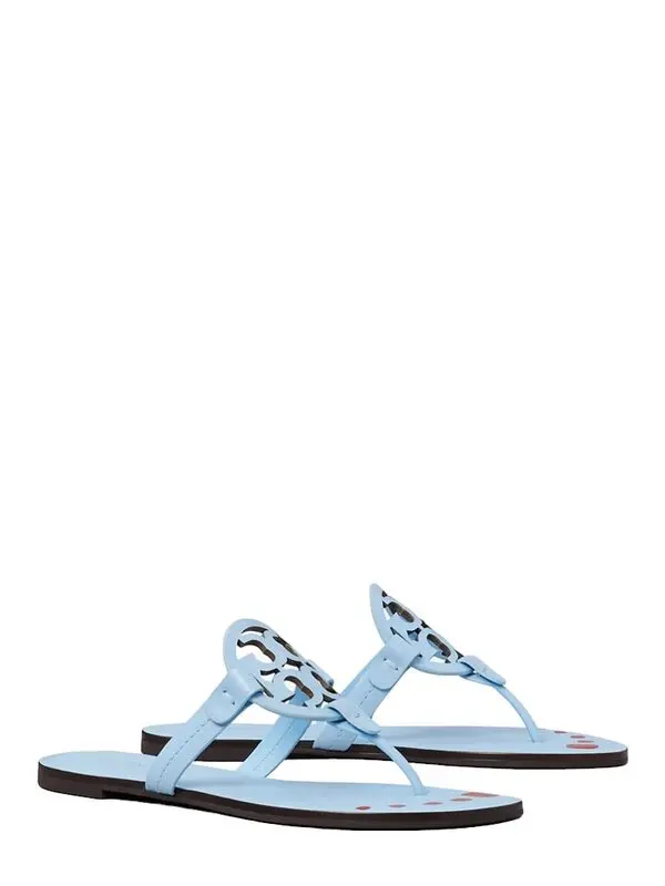 Tory Burch Miller Patent Leather Sandals - Pale Blue