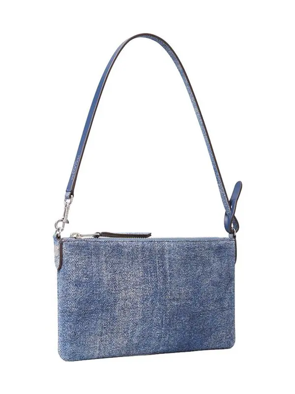 Tory Burch Suede Print Denim Pochette - Blue Jean