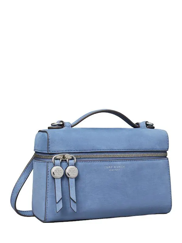 Tory Burch Romy Nubuck Slim Top Handle Bag - Soft Blue