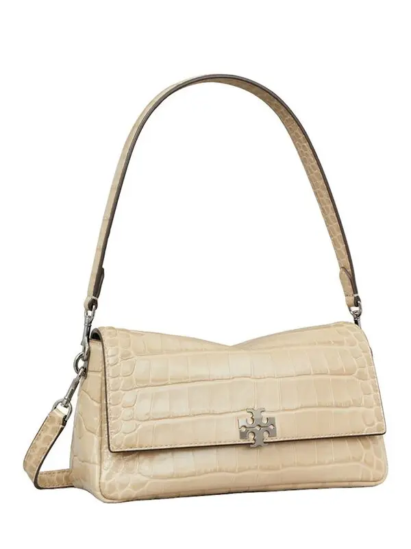 Tory Burch Small Charlie Croc-embossed Shoulder Bag - Light Hickory