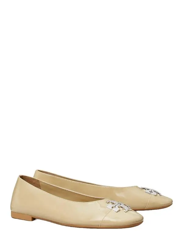 Tory Burch Charlie Ballet Flats With Beveled Hardware - Palo Santo/palo Santo/silver