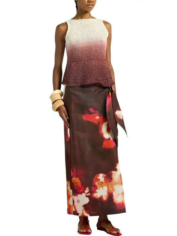 Liviana Conti Erin Floral-print Wrap Skirt - Red
