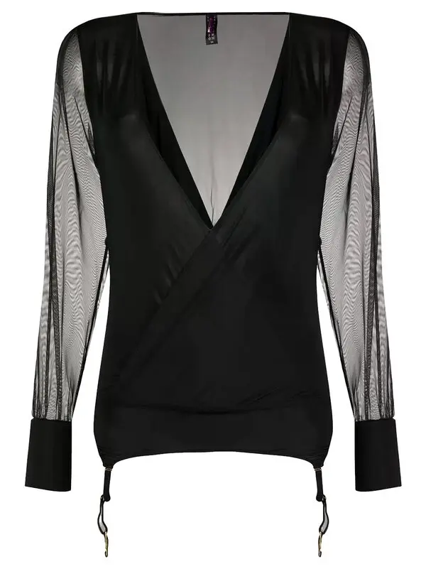 MAISON CLOSE Wraparound Plunge Playsuit - Black