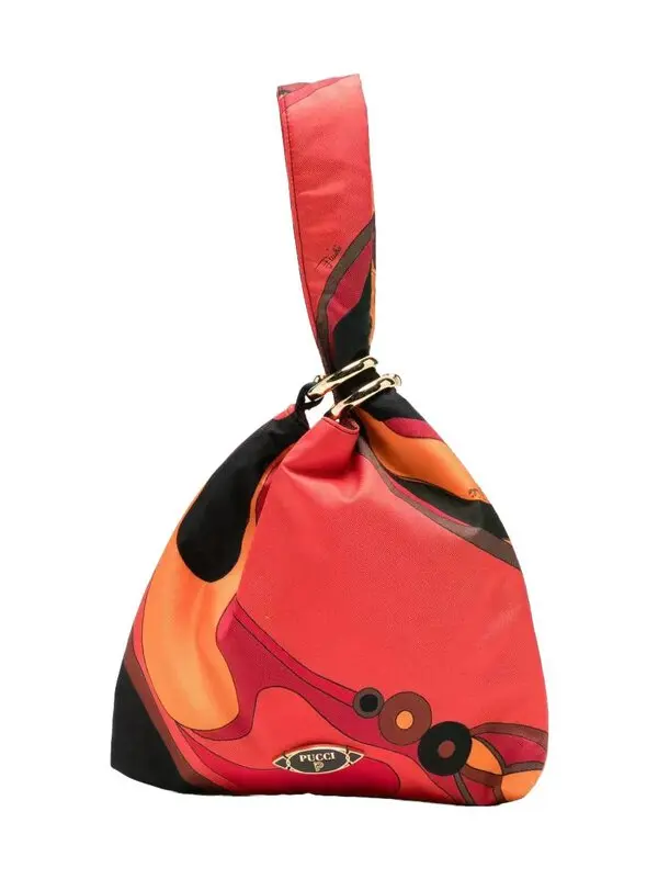 Emilio Pucci Marmo Print Silk Tote Bag - Red