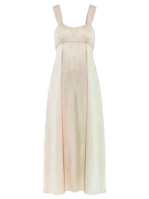 Chloé Gathered Silk Midi Dress - Neutrals