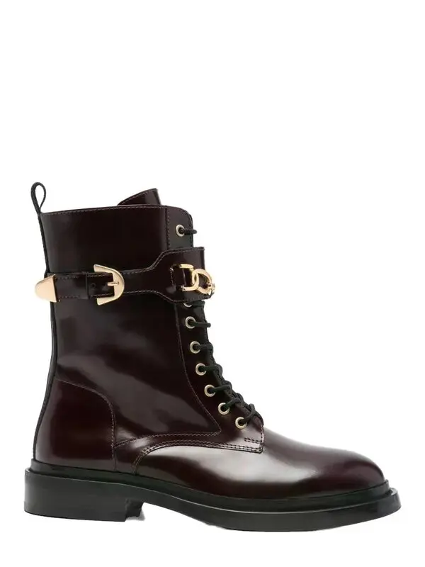 ADRIANNA FERETTI Chain-link Buckle-strap Boots - Red