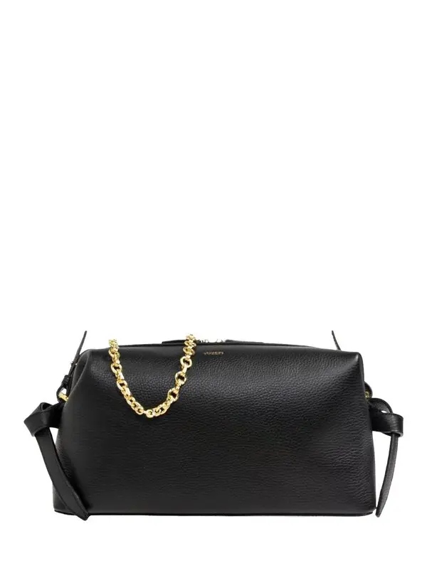 Yuzefi Brioche Grained Leather Shoulder Bag - Black