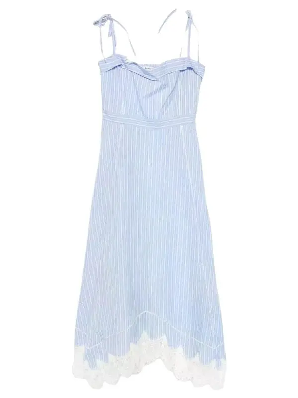 Simkhai Avalaigh Midi Dress With Lace Trim - Blue