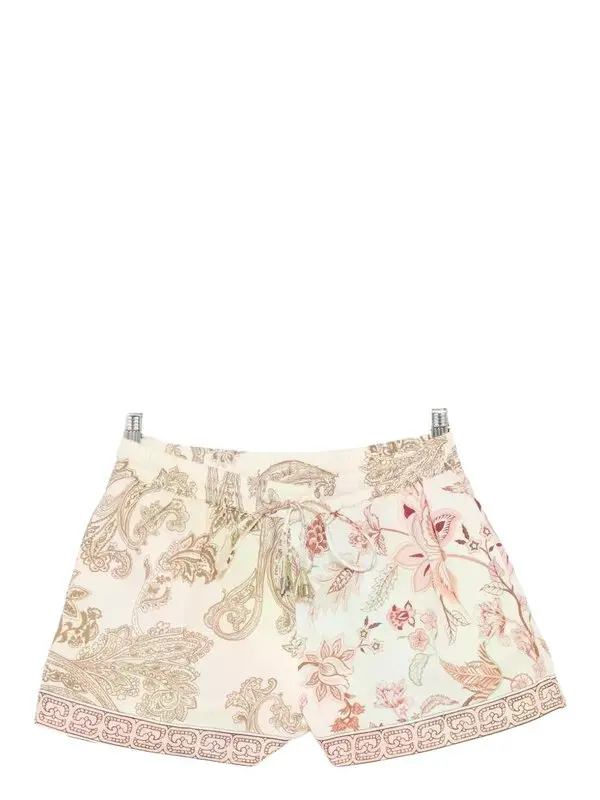 Hemant & Nandita Floral-paisley Drawstring Shorts - Neutrals
