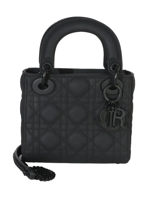 Dior Ultra Matte Supple Cannage Calfskin Lady Bag - Black
