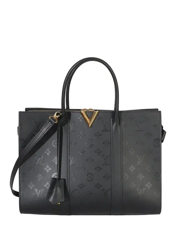 LOUIS VUITTON Monogram Cuir Plume Very Tote Gm - Black