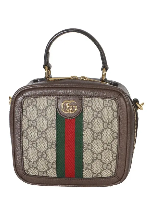 Gucci Ophidia Top Handle Shoulder Bag - Brown