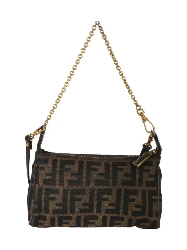 Fendi Tobacco Ff Zucca Canvas Elite Pouch Crossbody - Brown