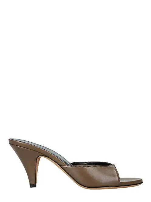 JUDE Haze Leather Heeled Mules - Brown
