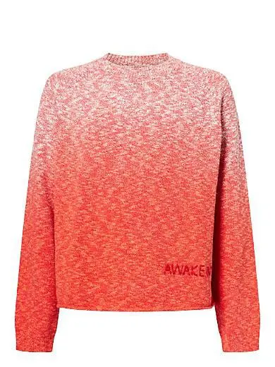 AWAKE NY Gradient Logo Embroidered Cotton Knit Jumper - Red
