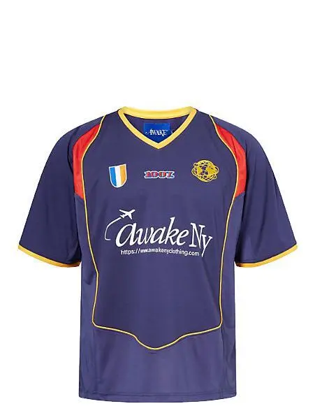 AWAKE NY Football Logo-patch Jersey T-shirt - Blue