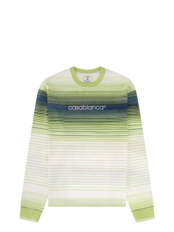 Casablanca Striped Long-sleeve Crewneck Sweatshirt - Green