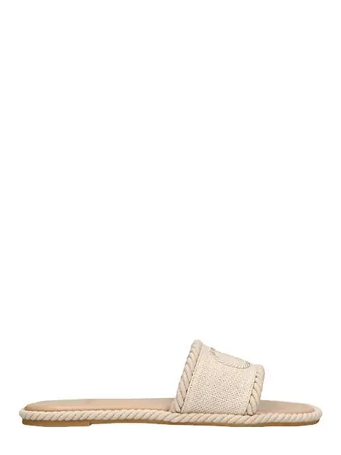 Valentino Garavani Vlogo Torchon Slide Sandals - Cream
