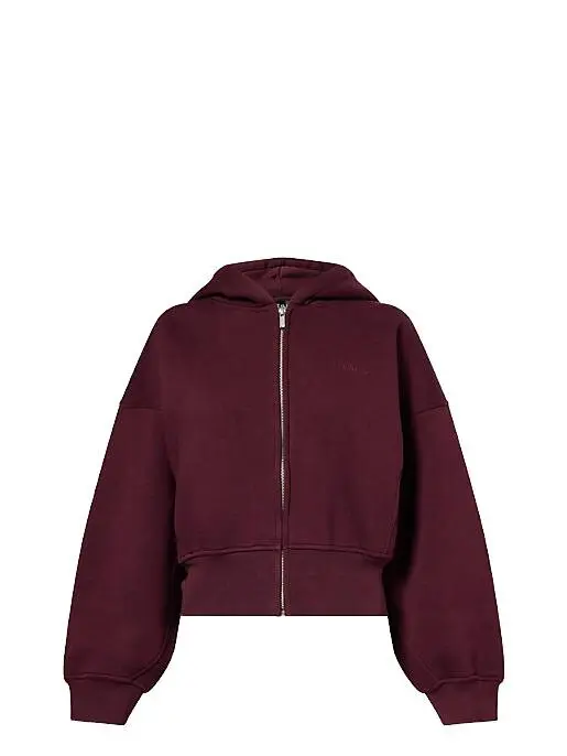 TALA Cotton-blend Zip-through Hoodie - Fig